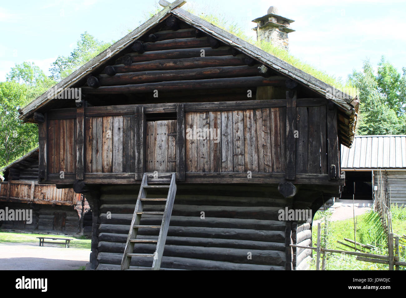 Traditional ancient wooden buildings, Norway, Scandinavia, Northern ...