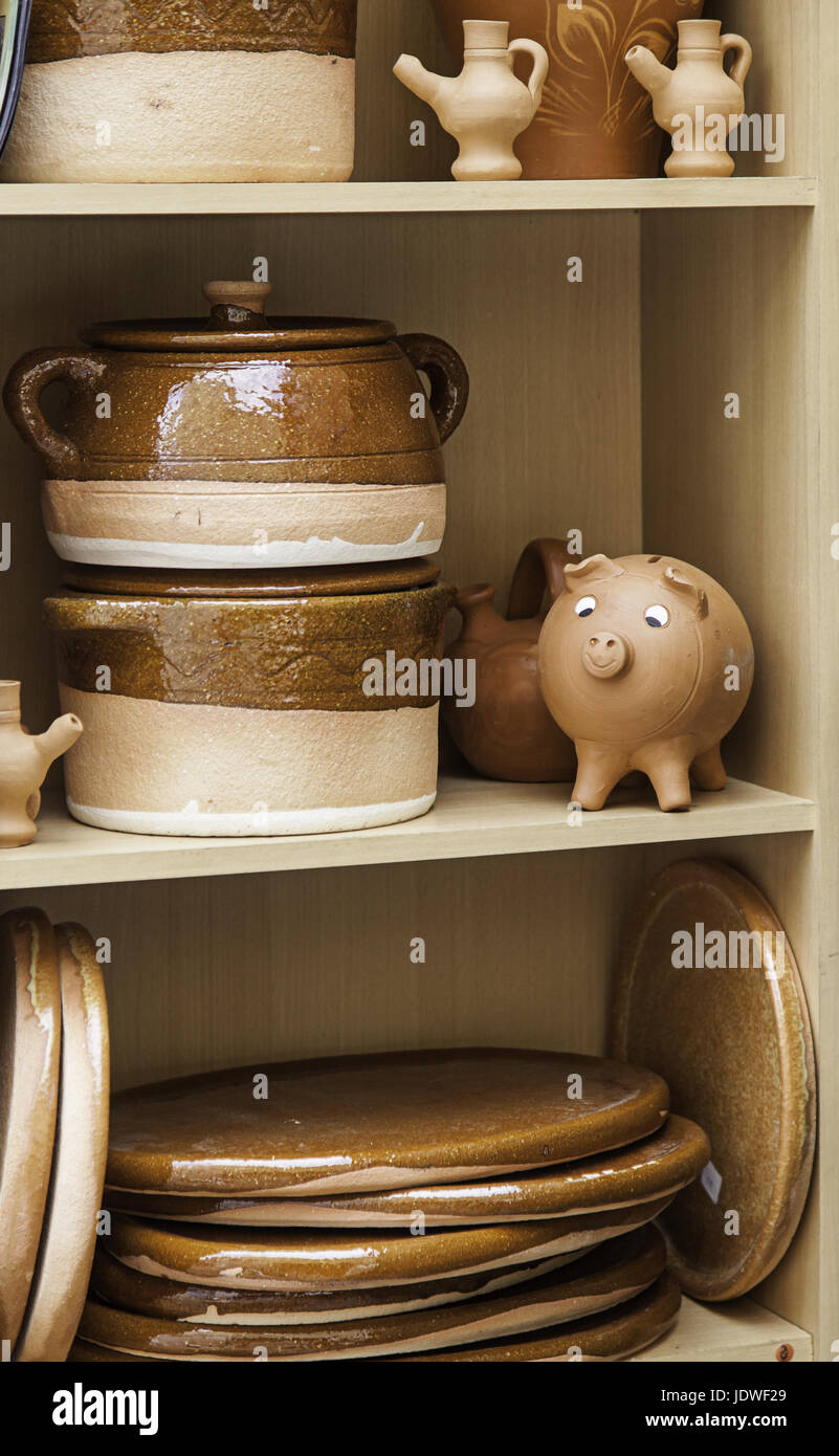 Clay pots, pottery detail of cooked clay Stock Photo - Alamy