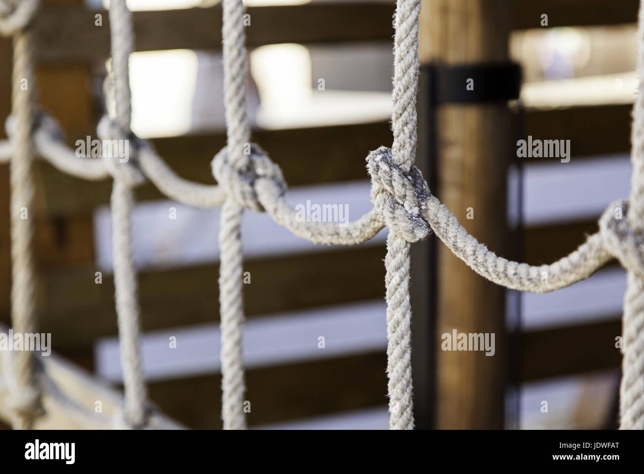 Knots in rope, detail of knotted ropes Stock Photo - Alamy