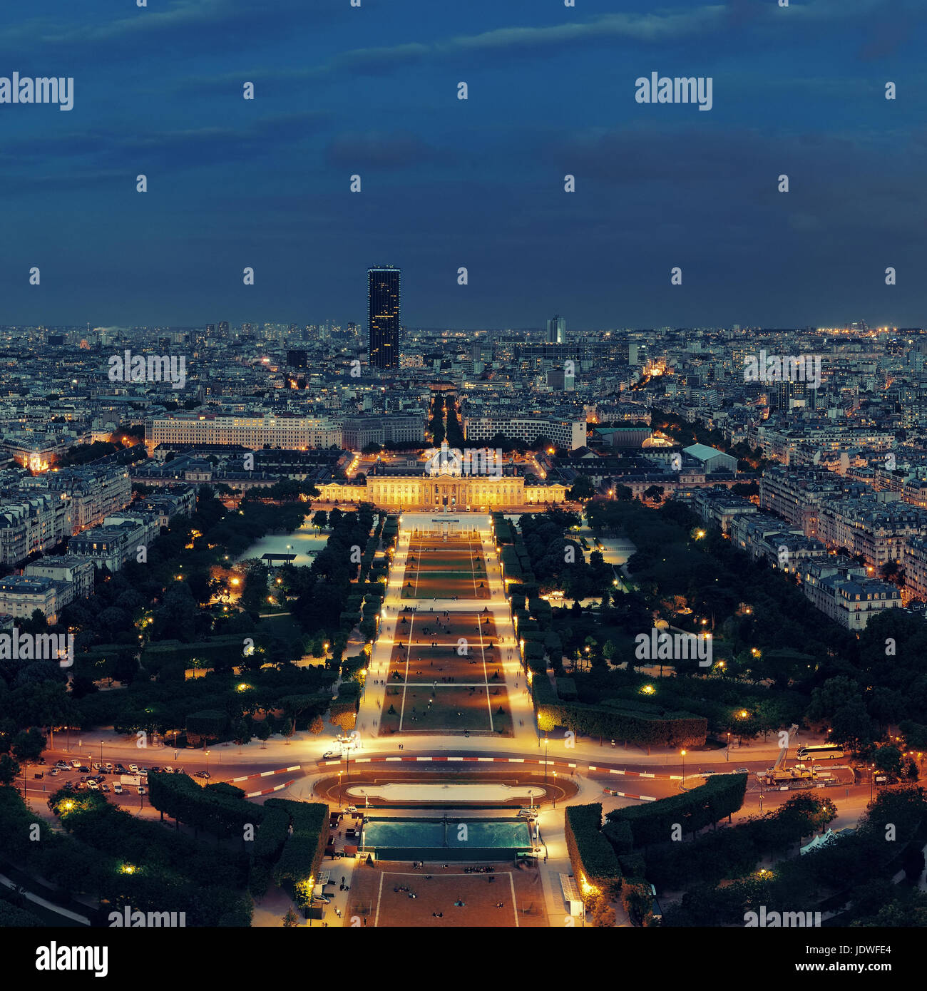 Paris city skyline rooftop view at night, France Stock Photo - Alamy
