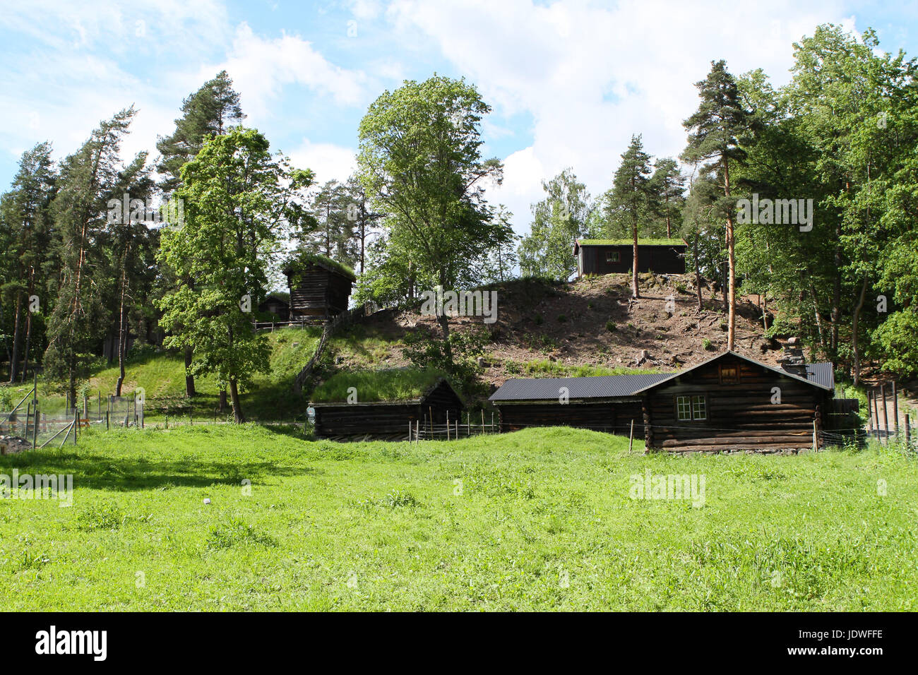 Traditional ancient wooden buildings, Norway, Scandinavia, Northern ...