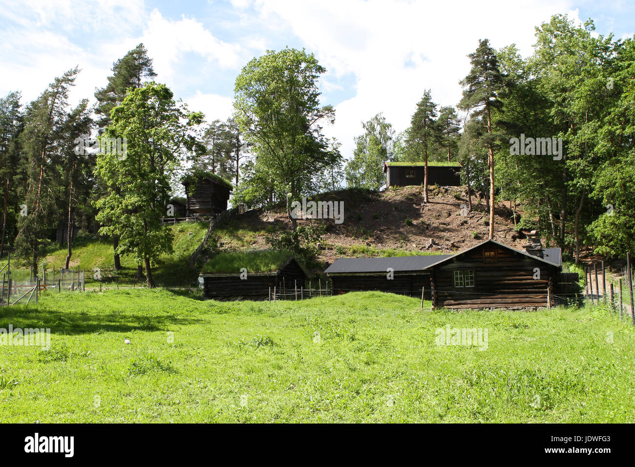 Traditional ancient wooden buildings, Norway, Scandinavia, Northern ...