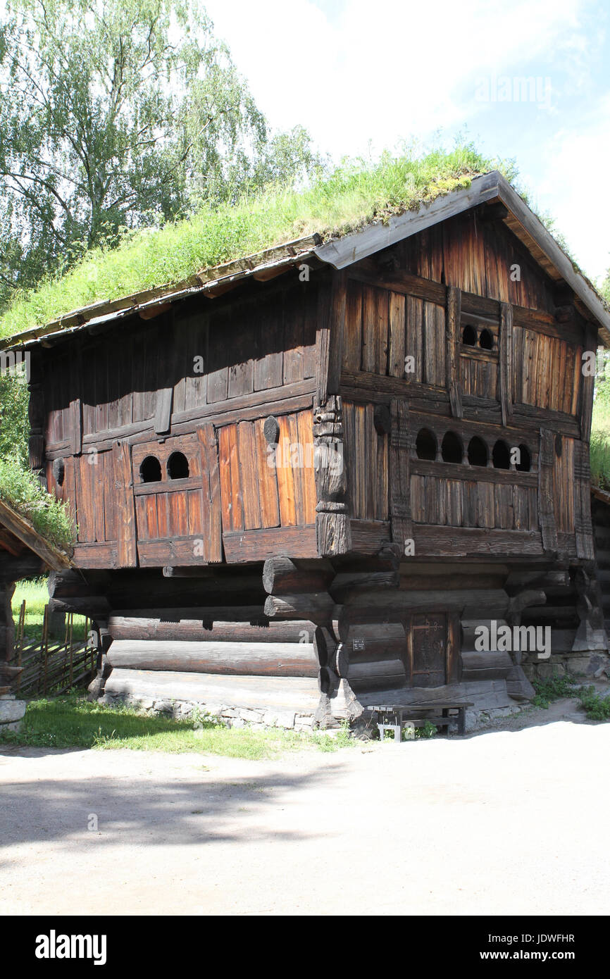 Traditional ancient wooden buildings, Norway, Scandinavia, Northern ...