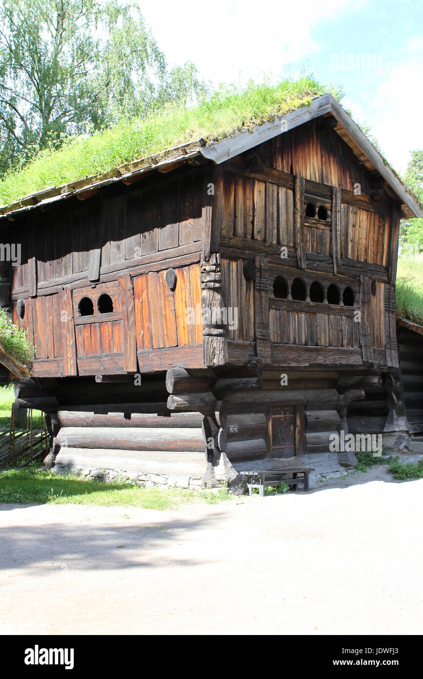 Traditional ancient wooden buildings, Norway, Scandinavia, Northern ...