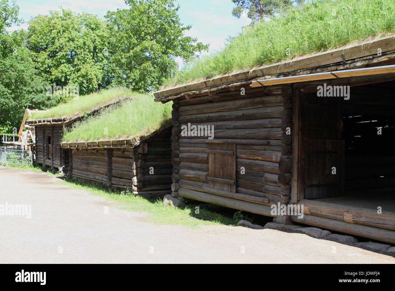 Traditional ancient wooden buildings, Norway, Scandinavia, Northern ...