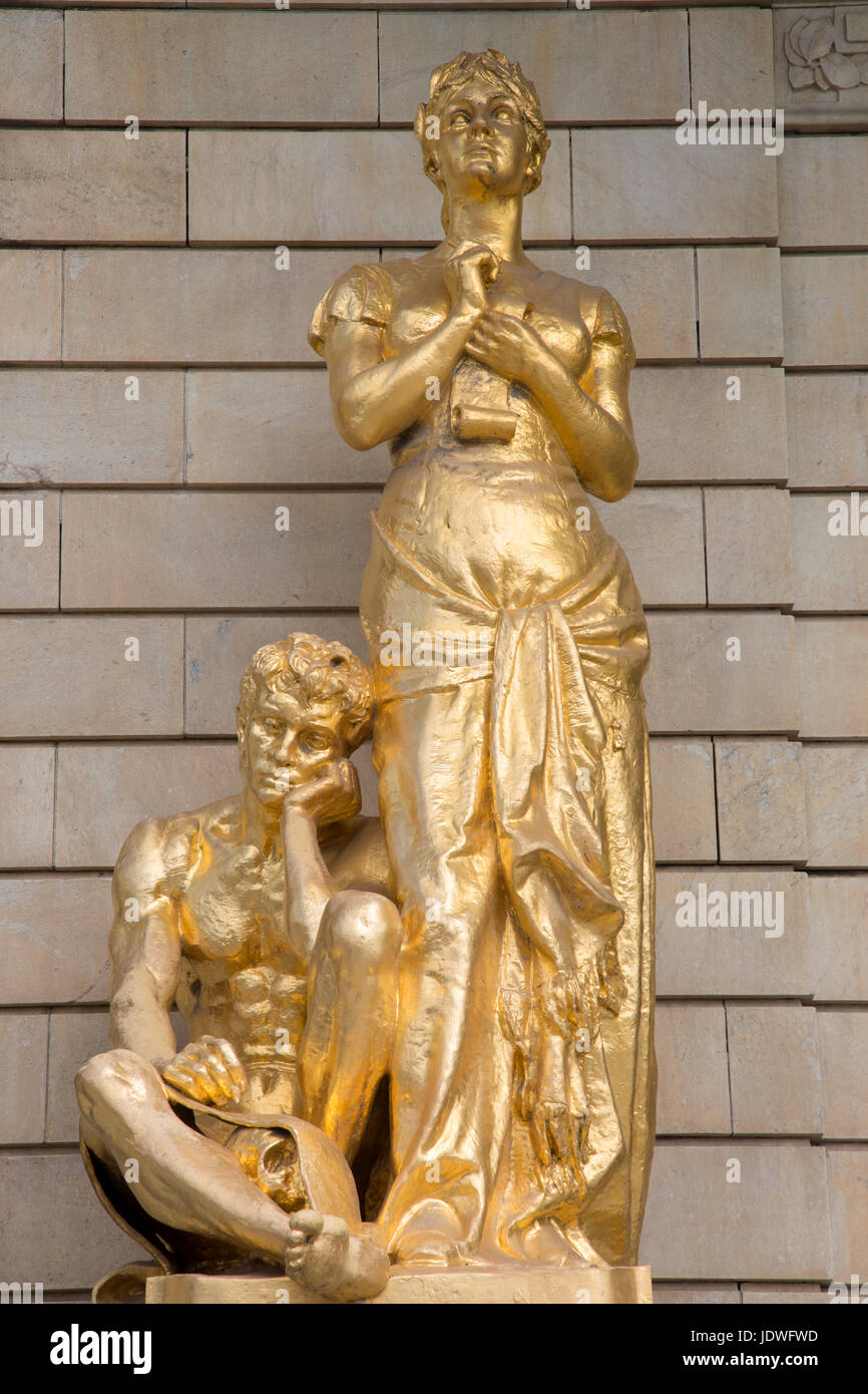 Gold Sculptures on Facade of Royal Dramatic Theatre - Dramaten ...
