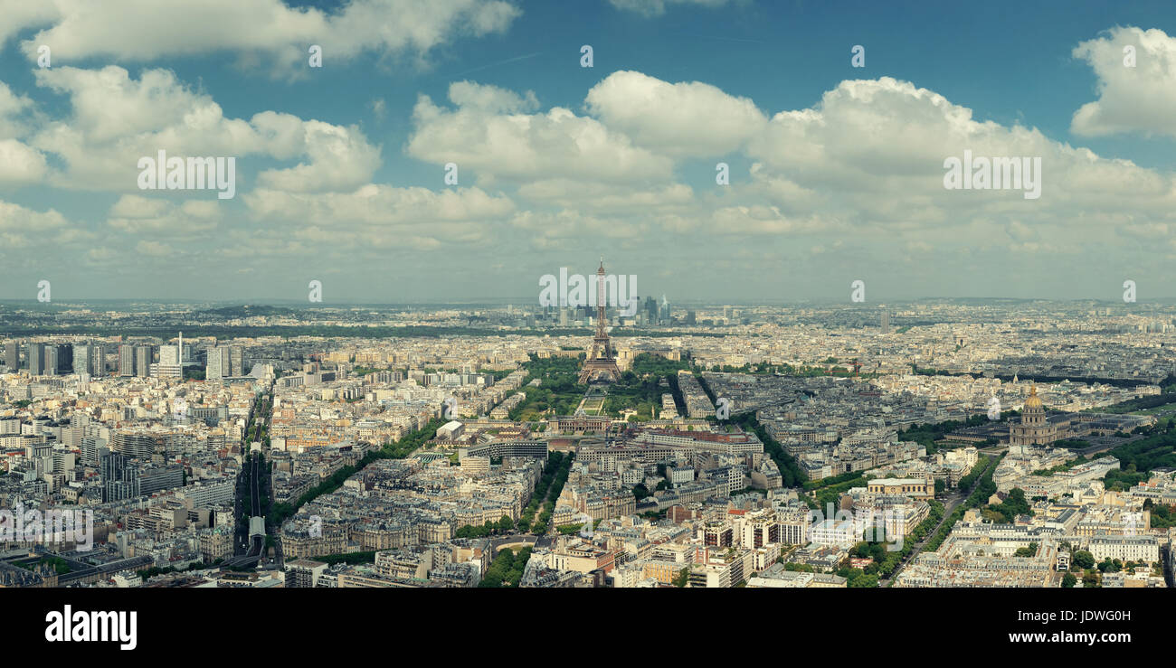 Paris rooftop view panorama with Eiffel Tower and city skyline Stock Photo - Alamy