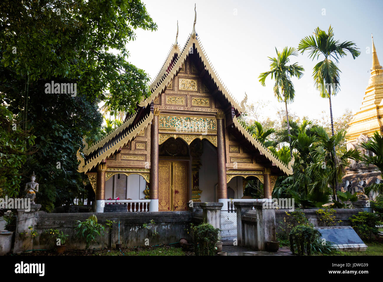 Beautiful buddhist Wat Chian Man temple in Chiang Mai in northern ...