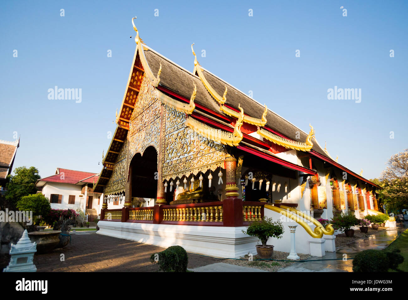 Beautiful buddhist Wat Chian Man temple in Chiang Mai in northern ...