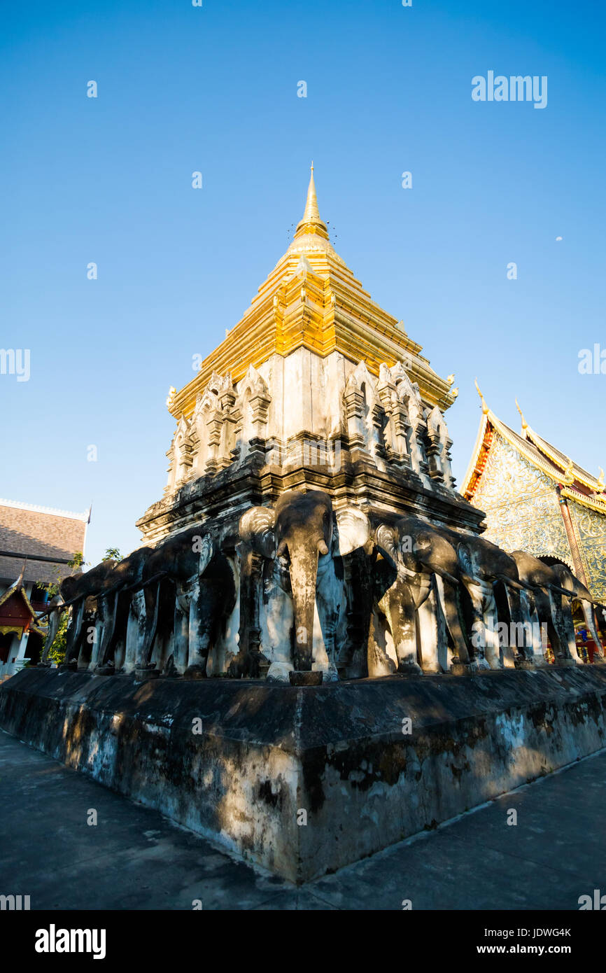 Beautiful buddhist Wat Chian Man temple in Chiang Mai in northern ...