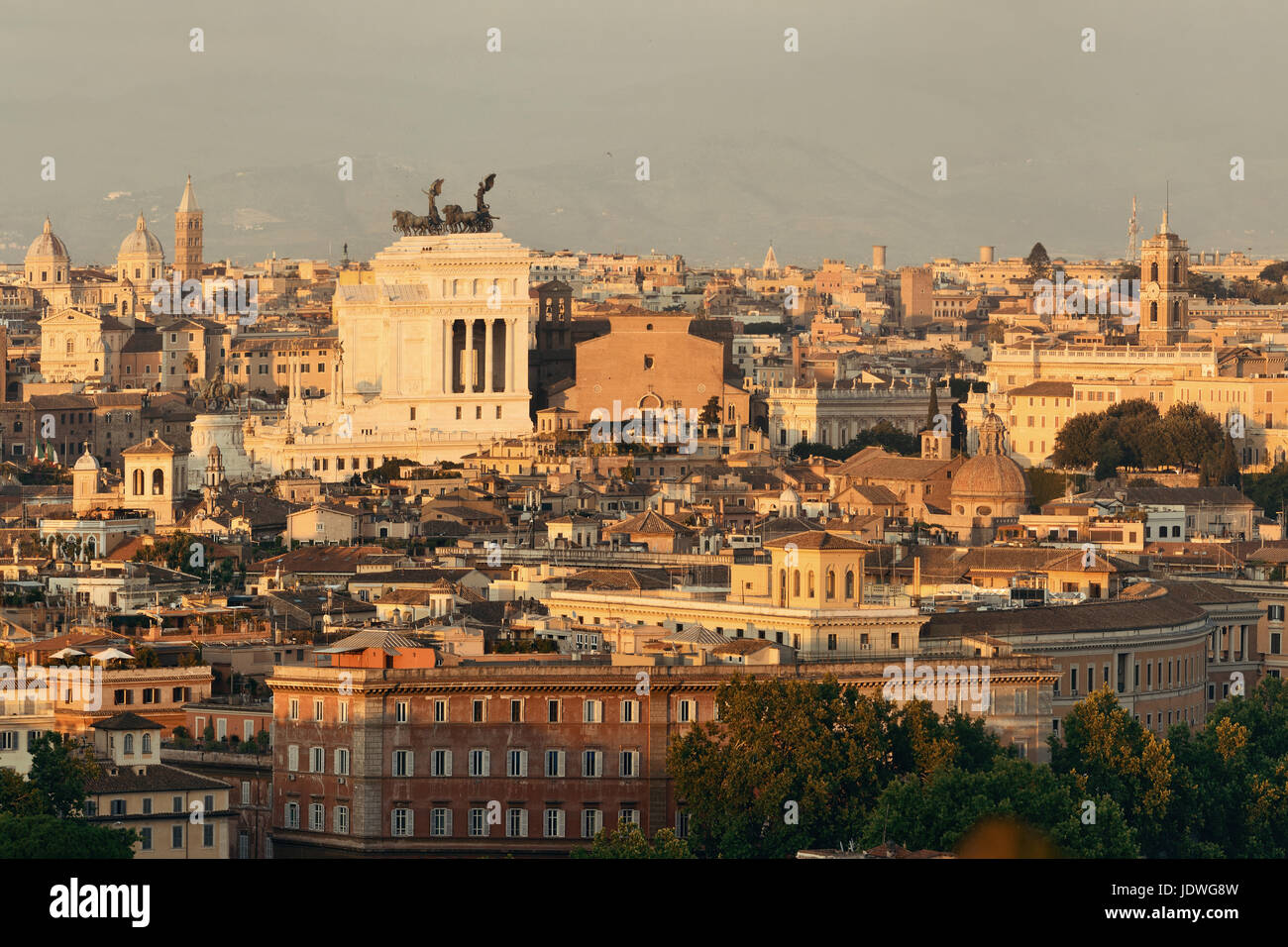 Rome rooftop view with ancient architecture in Italy Stock Photo - Alamy