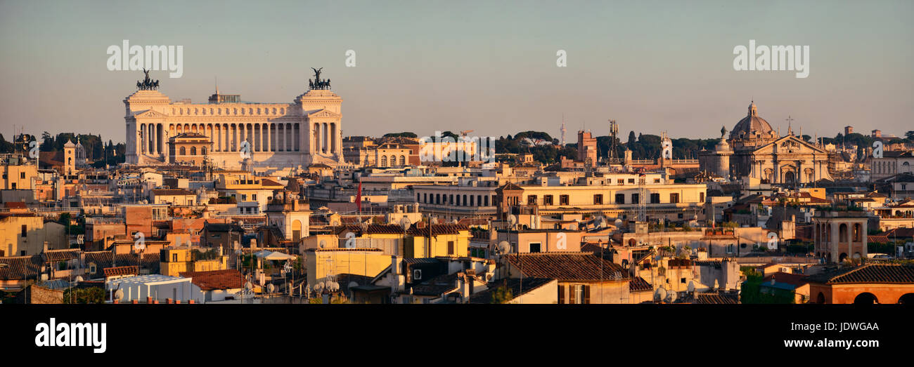 Rome rooftop panoramic view with ancient architecture in Italy Stock ...