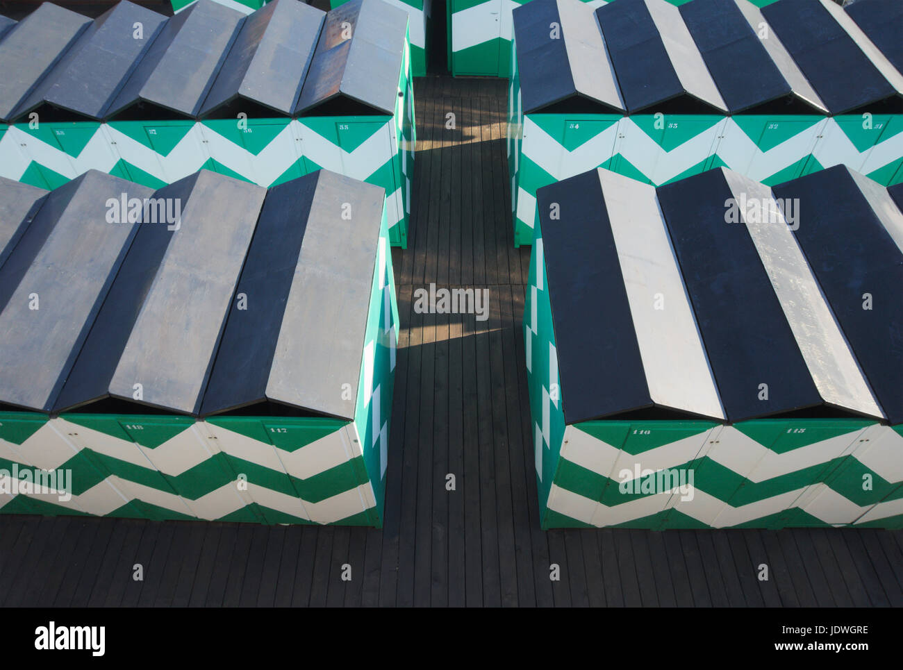 beach huts from above Stock Photo - Alamy