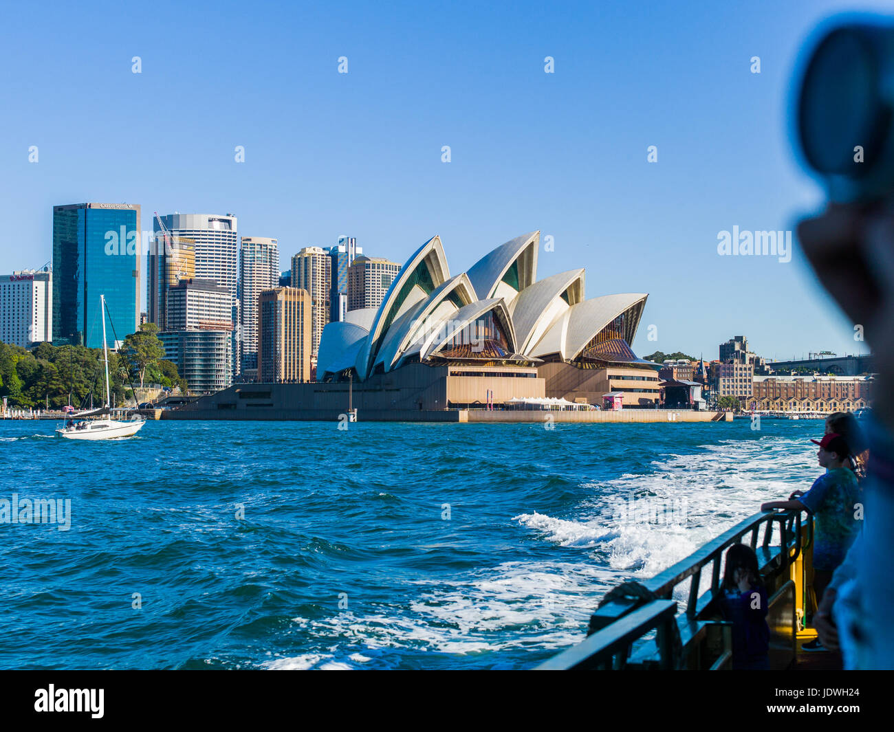 Opera House, Sydney, viewed from ferry, NSW, Australia, Winter Sunshine ...