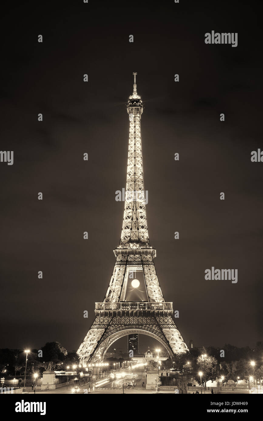 PARIS, FRANCE - MAY 13: Eiffel Tower night view on May 13, 2015 in ...