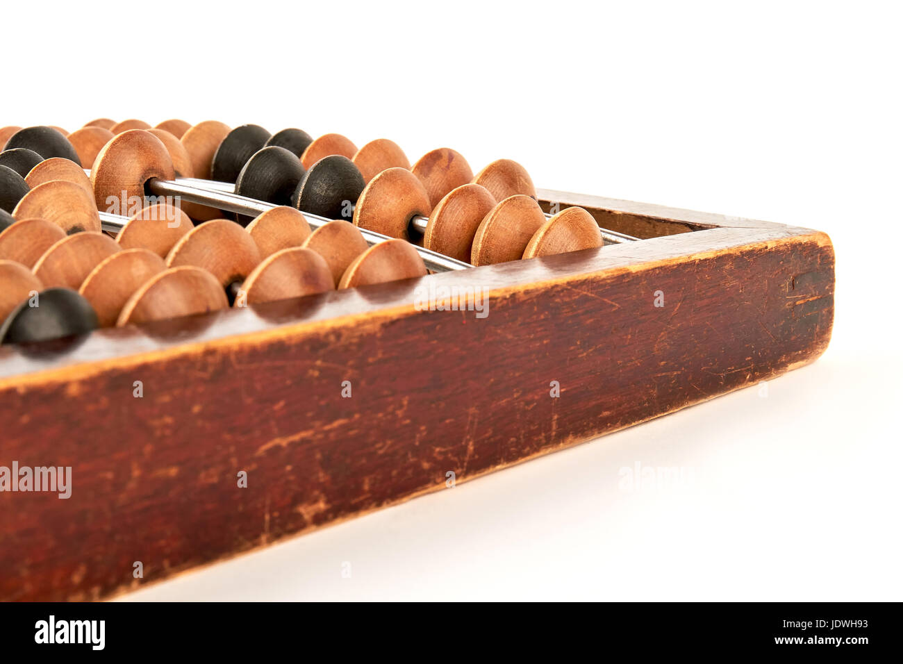 Obsolete retro abacus, white background Stock Photo - Alamy