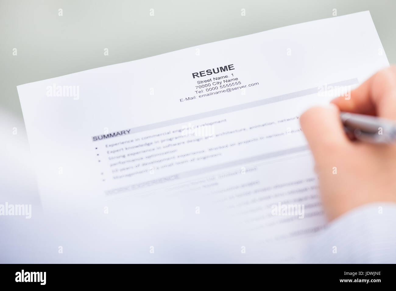 Curriculum vitae form hi-res stock photography and images - Alamy