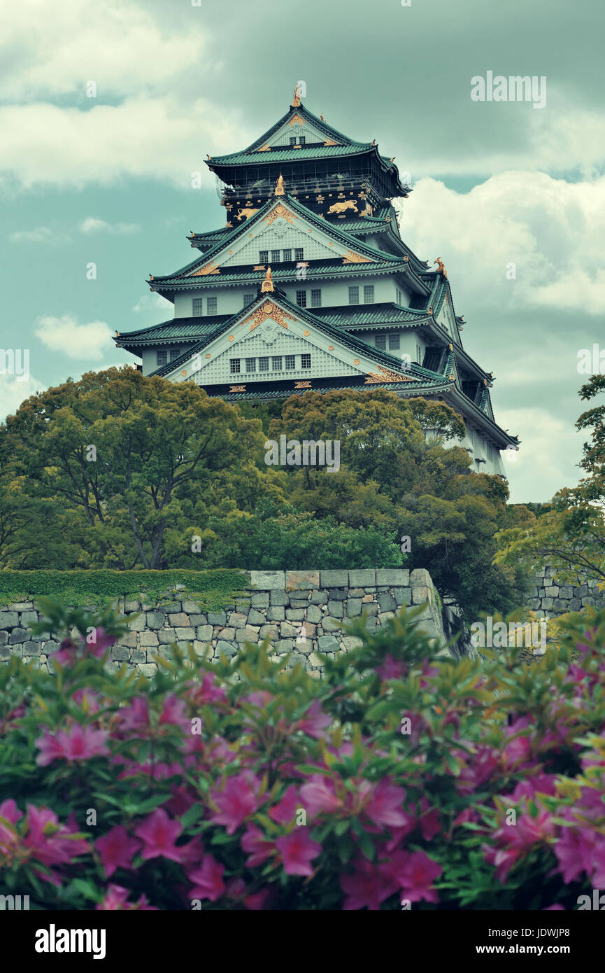 Osaka Castle as the famous historical landmark of the city. Japan Stock ...
