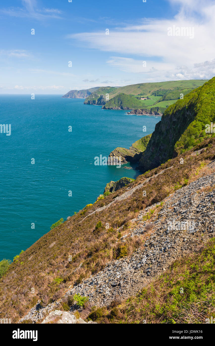 The North Devon coast in Exmoor National Park, England overlooking ...