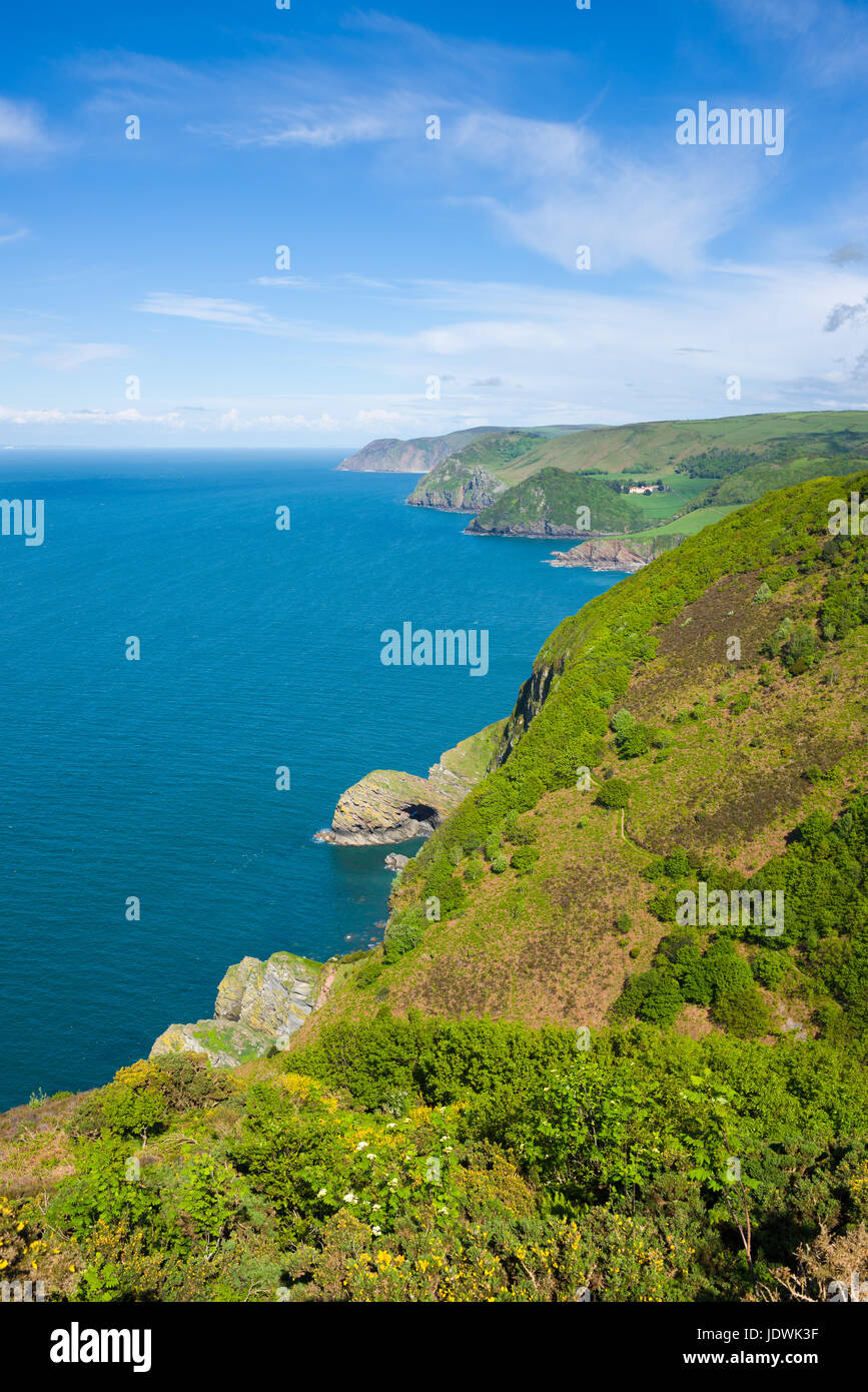 The North Devon coast in Exmoor National Park, England overlooking ...