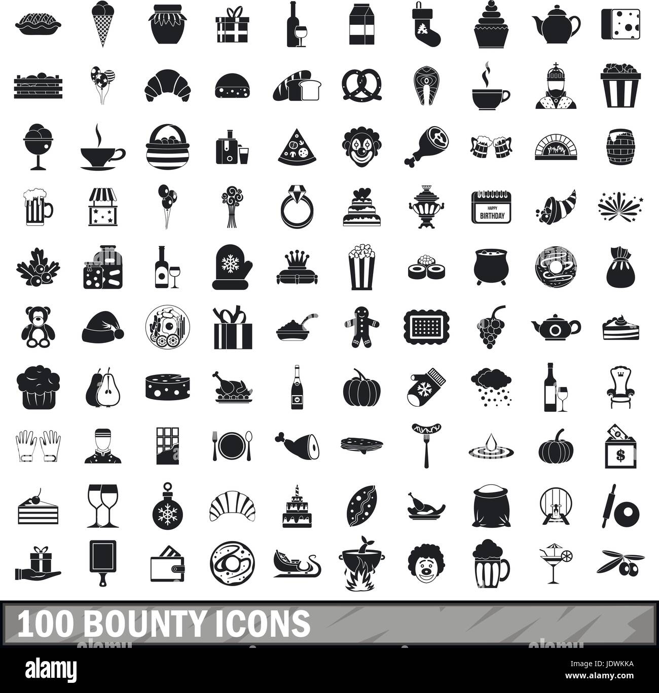 100 bounty icons set, simple style Stock Vector Image & Art - Alamy