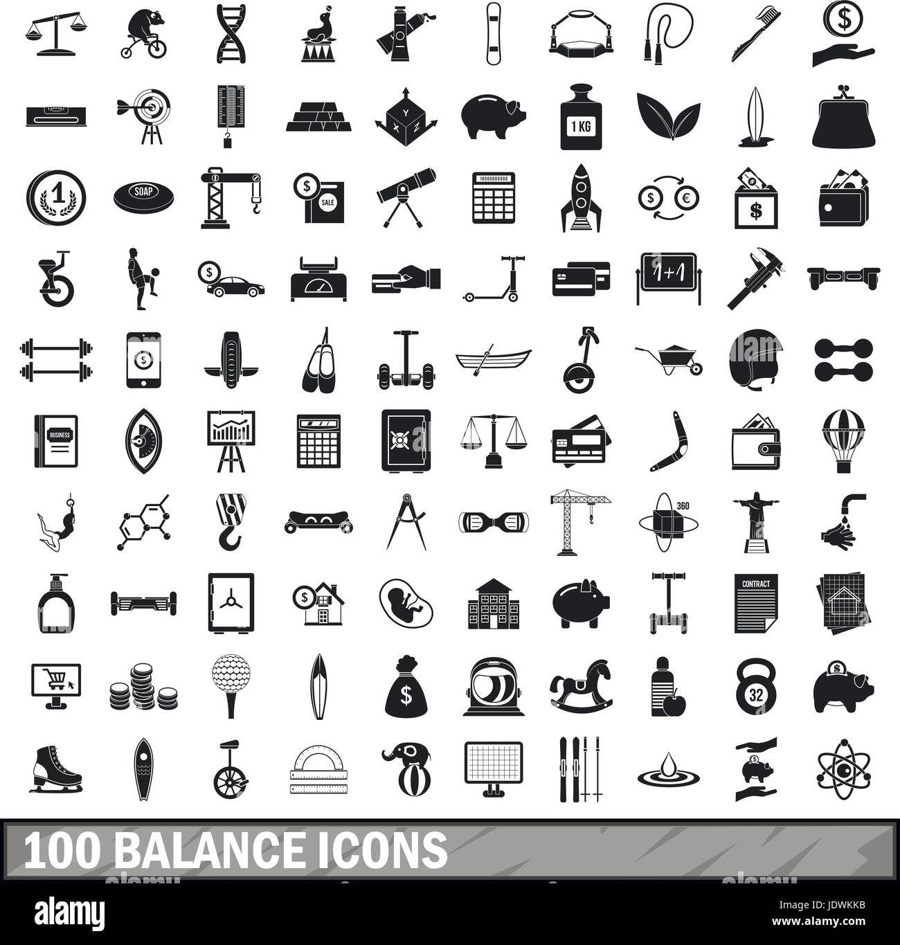 100 balance icons set, simple style Stock Vector Image & Art - Alamy