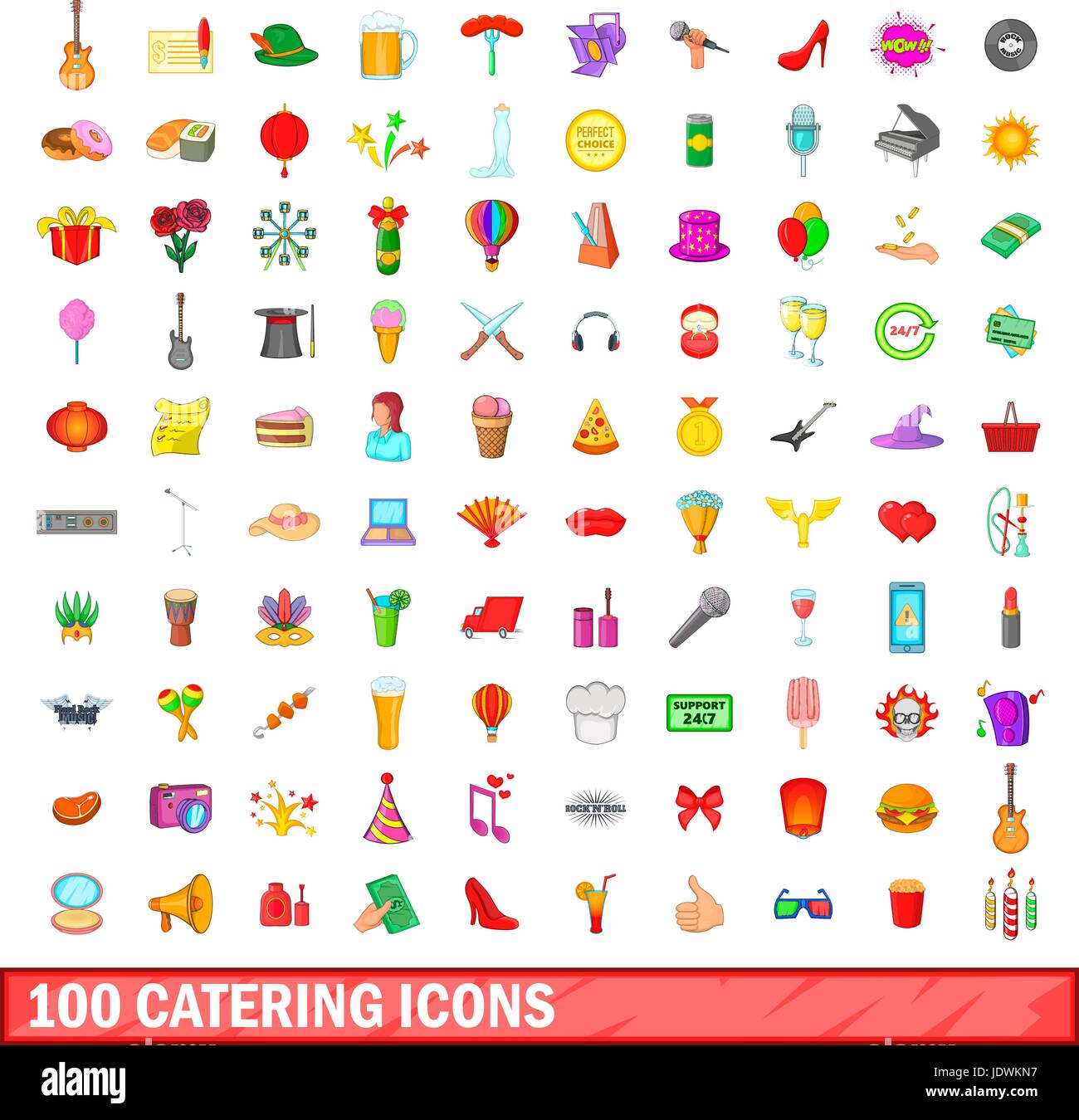 100 catering icons set, cartoon style Stock Vector Image & Art - Alamy