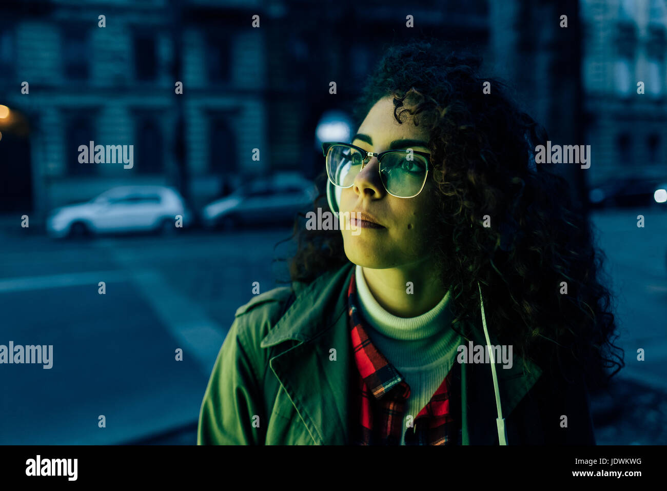 Free young woman face night hi-res stock photography and images - Alamy