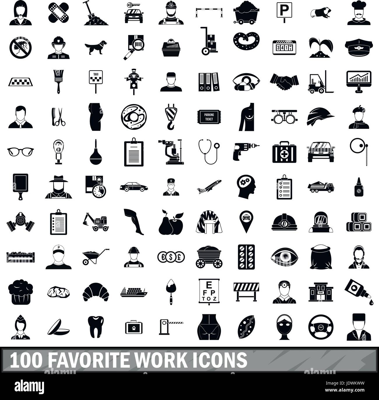 100 favorite work icons set, simple style Stock Vector Image & Art - Alamy