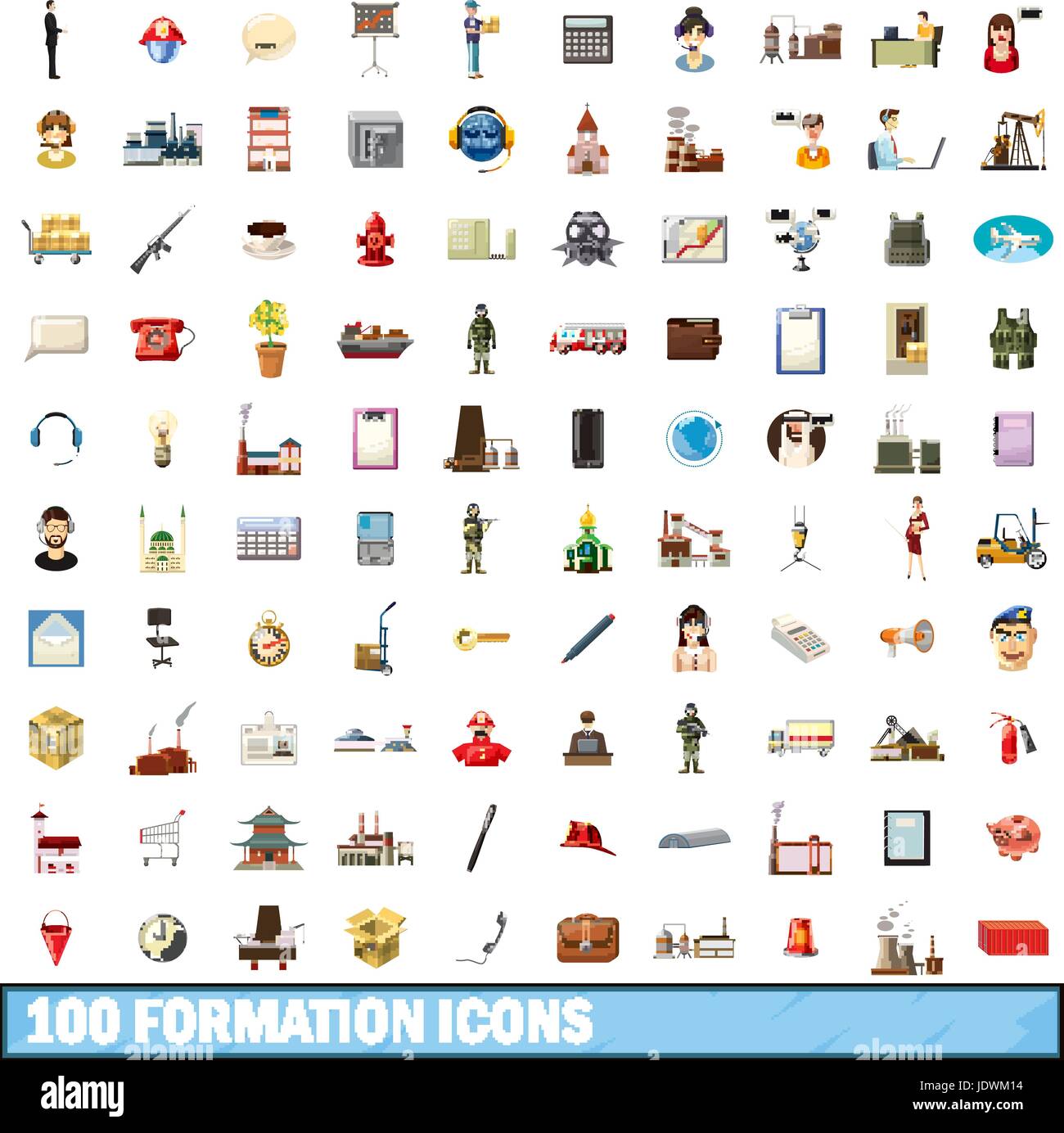 100 formation icons set, cartoon style Stock Vector Image & Art - Alamy