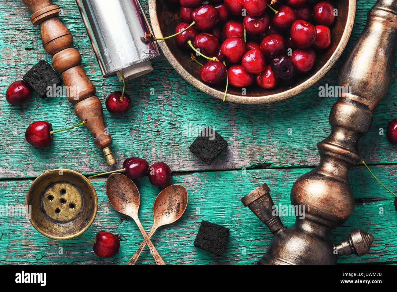 Arabic hookah with tobacco shisha cherry flavor Stock Photo - Alamy