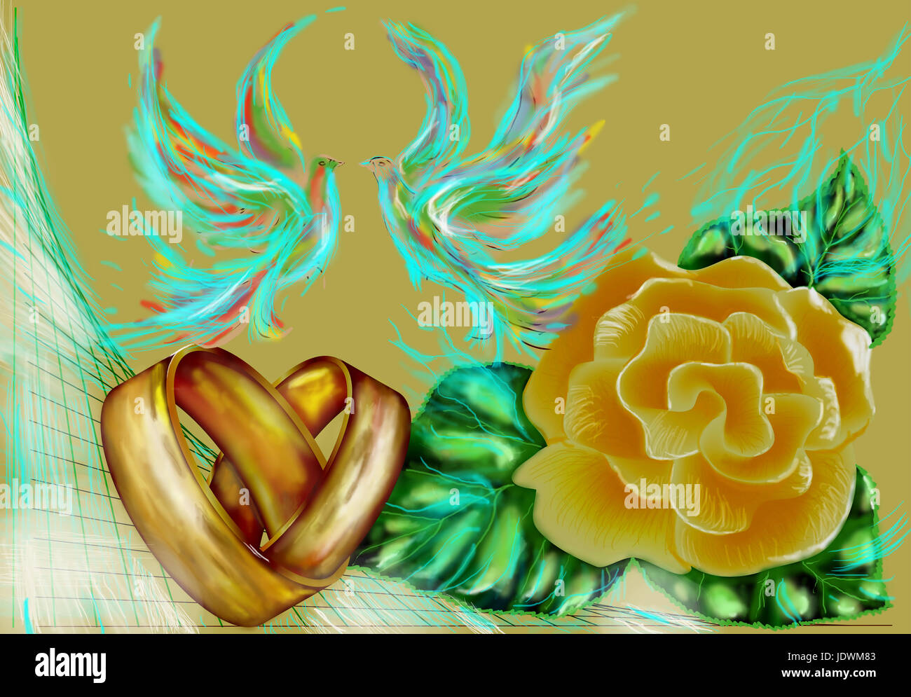 Two doves wedding rings hi-res stock photography and images - Alamy