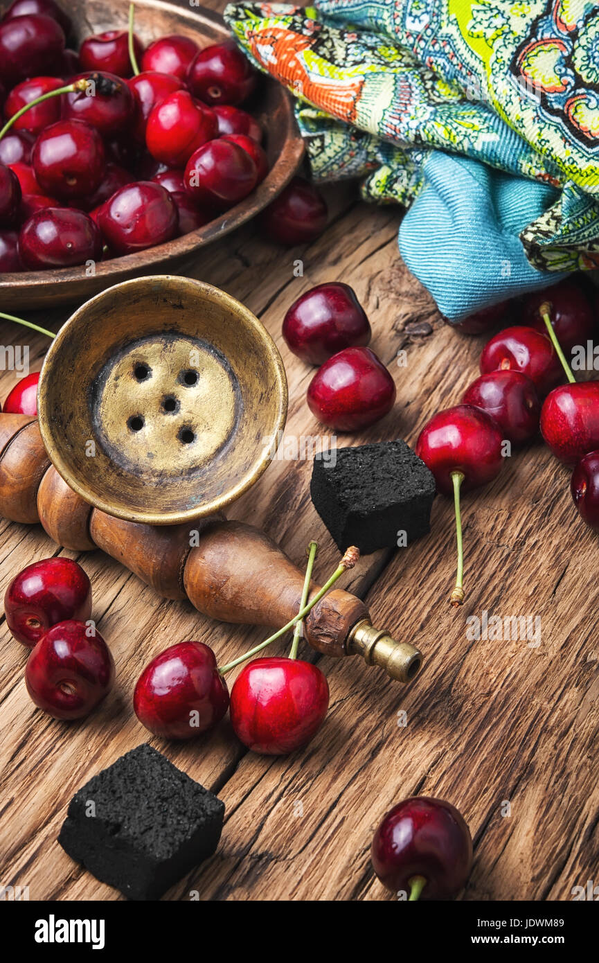 Arabic hookah with tobacco shisha cherry flavor Stock Photo - Alamy