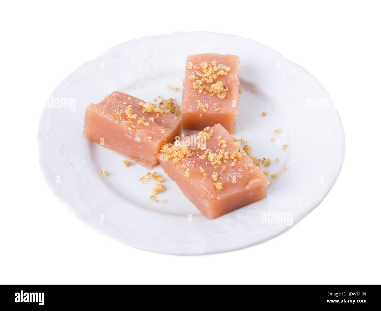 Traditional georgian dessert from grapes and walnuts. Isolated on a ...