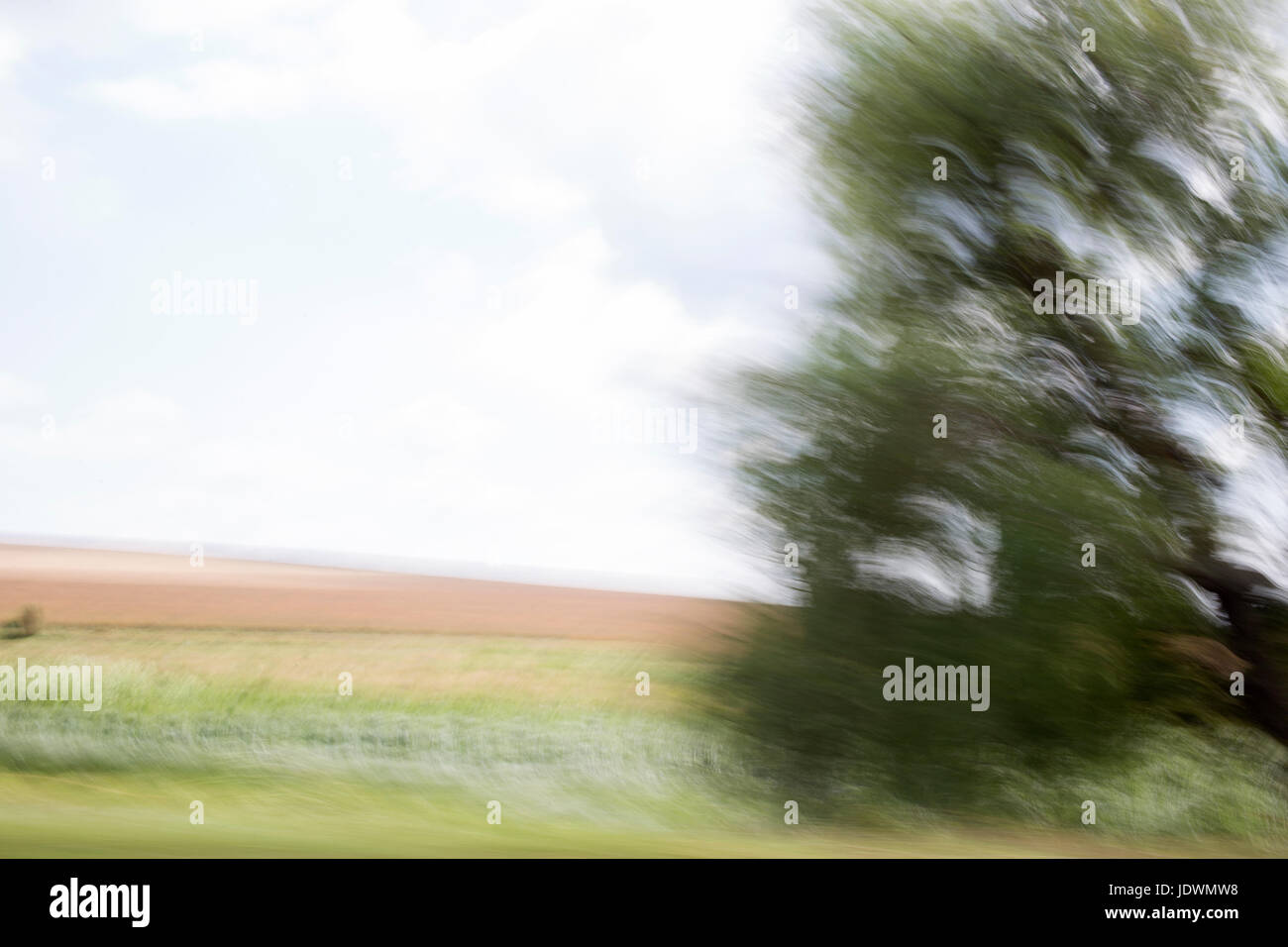View from the car window. Landscape photographed while driving Stock ...