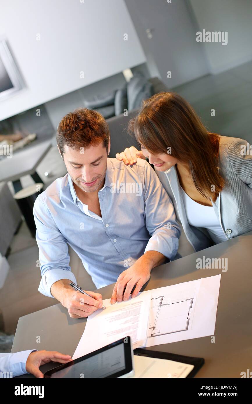 Couple discussing contract terms hi-res stock photography and images ...