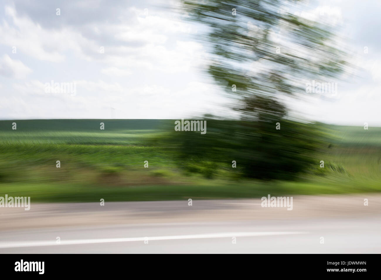 View from the car window. Landscape photographed while driving Stock ...