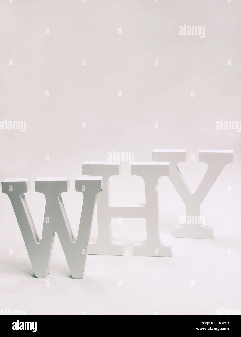 Word "why" with white letters with white background Stock Photo - Alamy