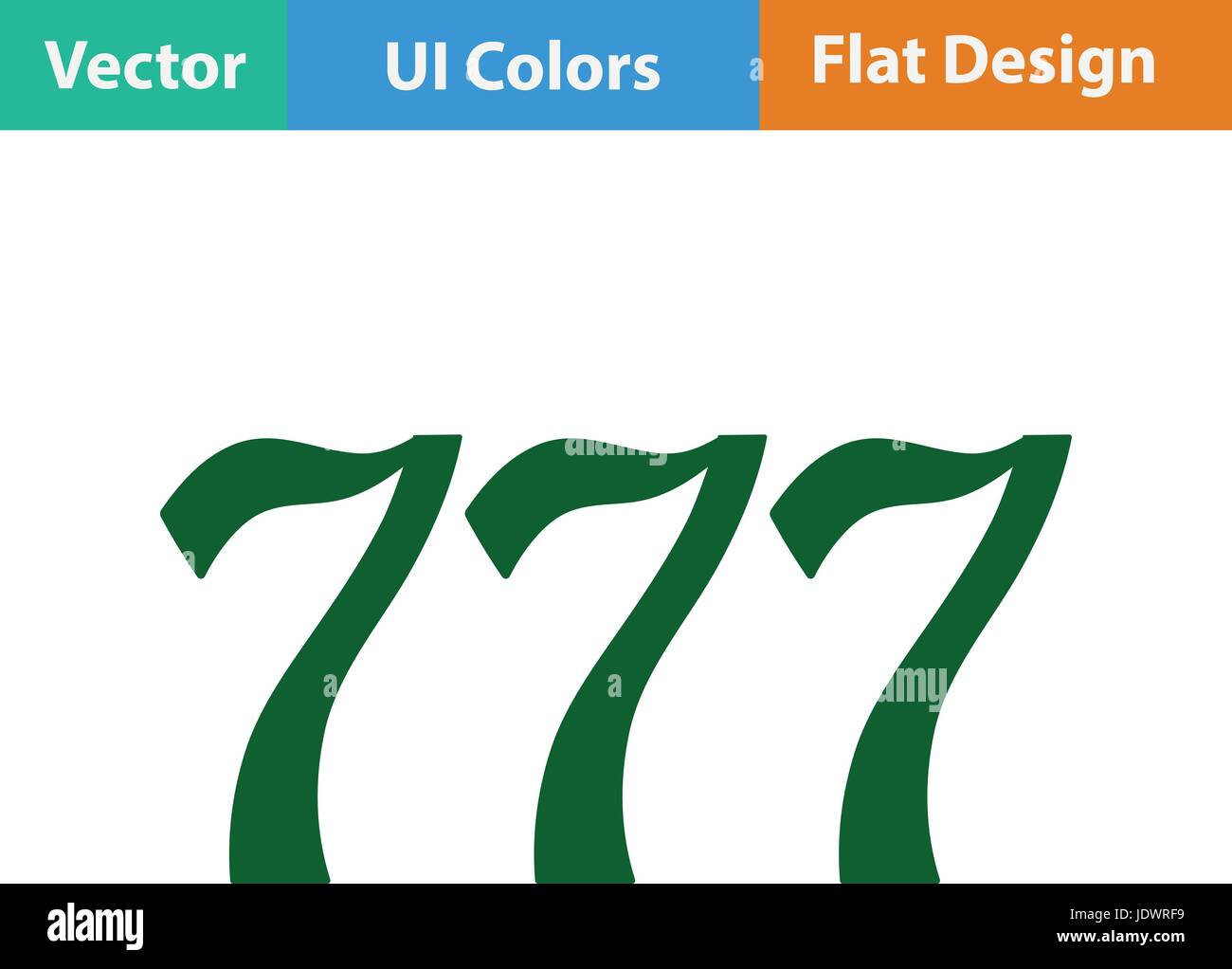 777 icon. Flat color design. Vector illustration Stock Vector Image ...