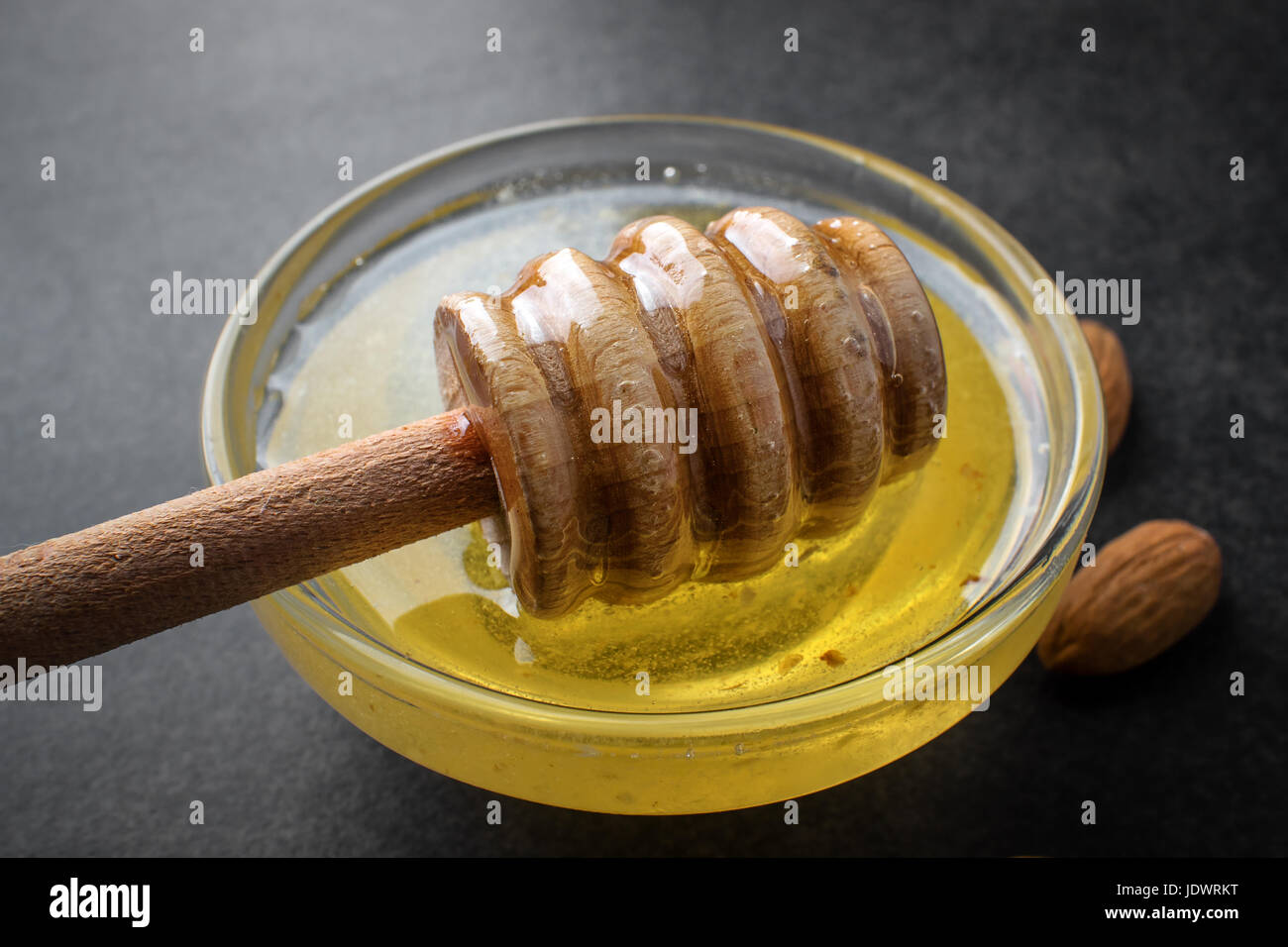 Pot of honey in close up Stock Photo - Alamy