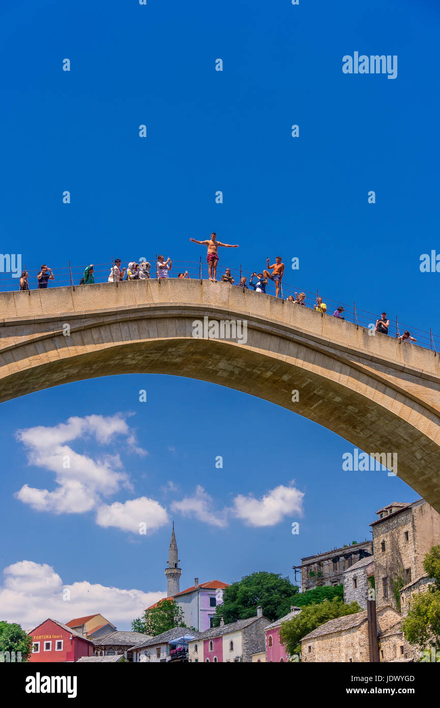 Stari Most Diving. It is traditional for the young men of the town to ...