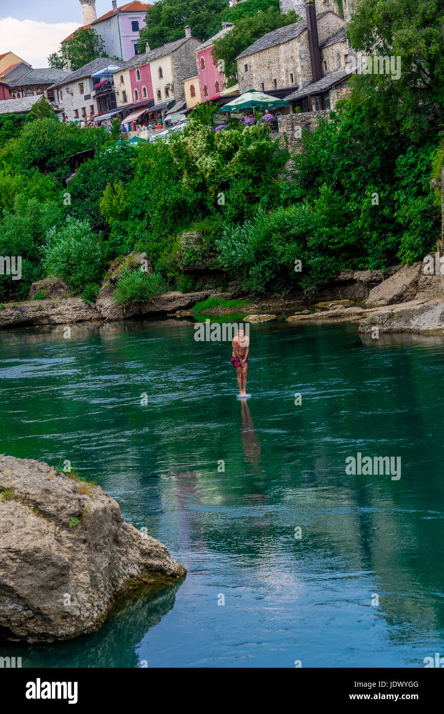 Stari Most Diving. It is traditional for the young men of the town to ...