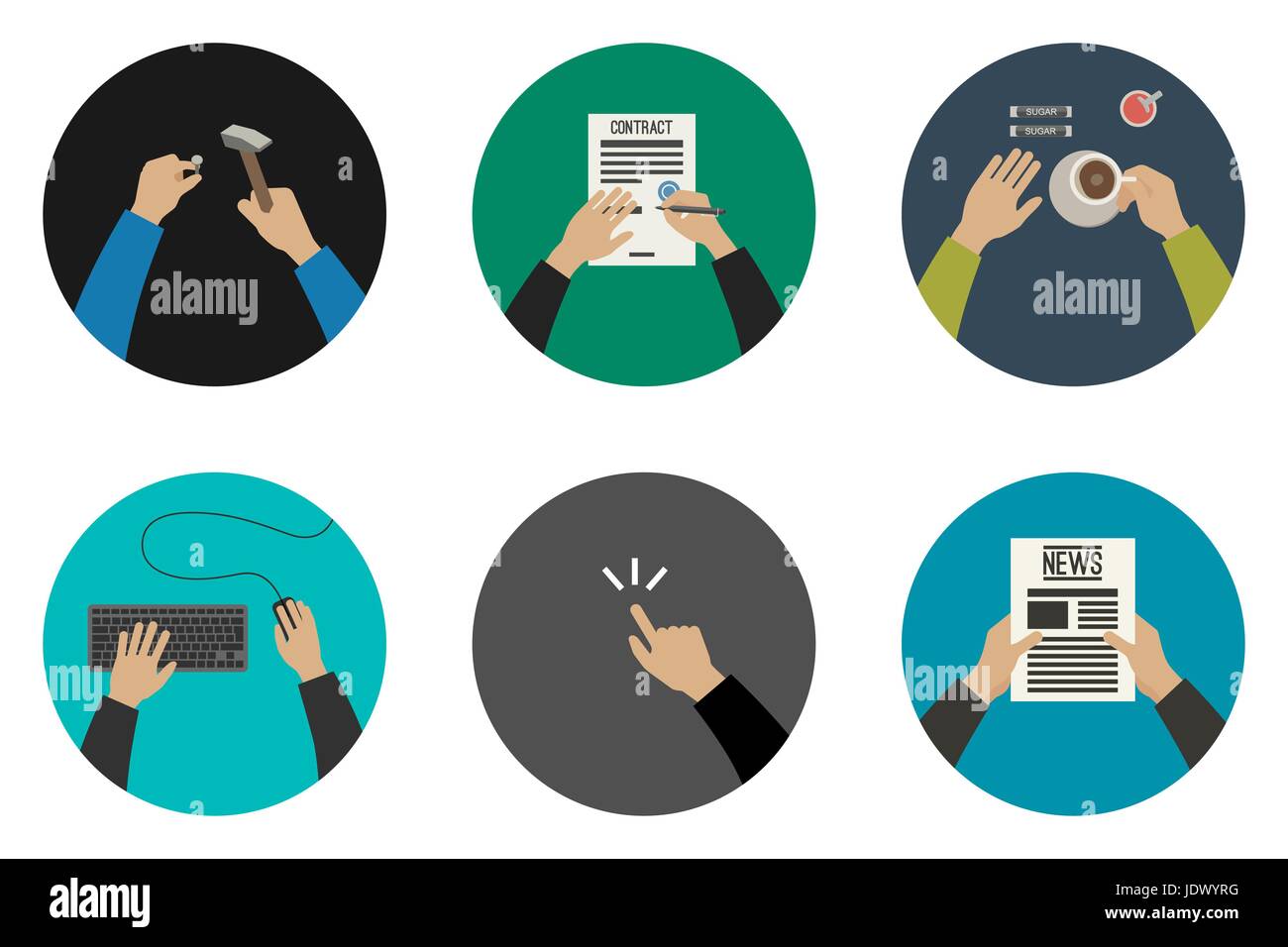 Flat hand signing design Cut Out Stock Images & Pictures - Alamy