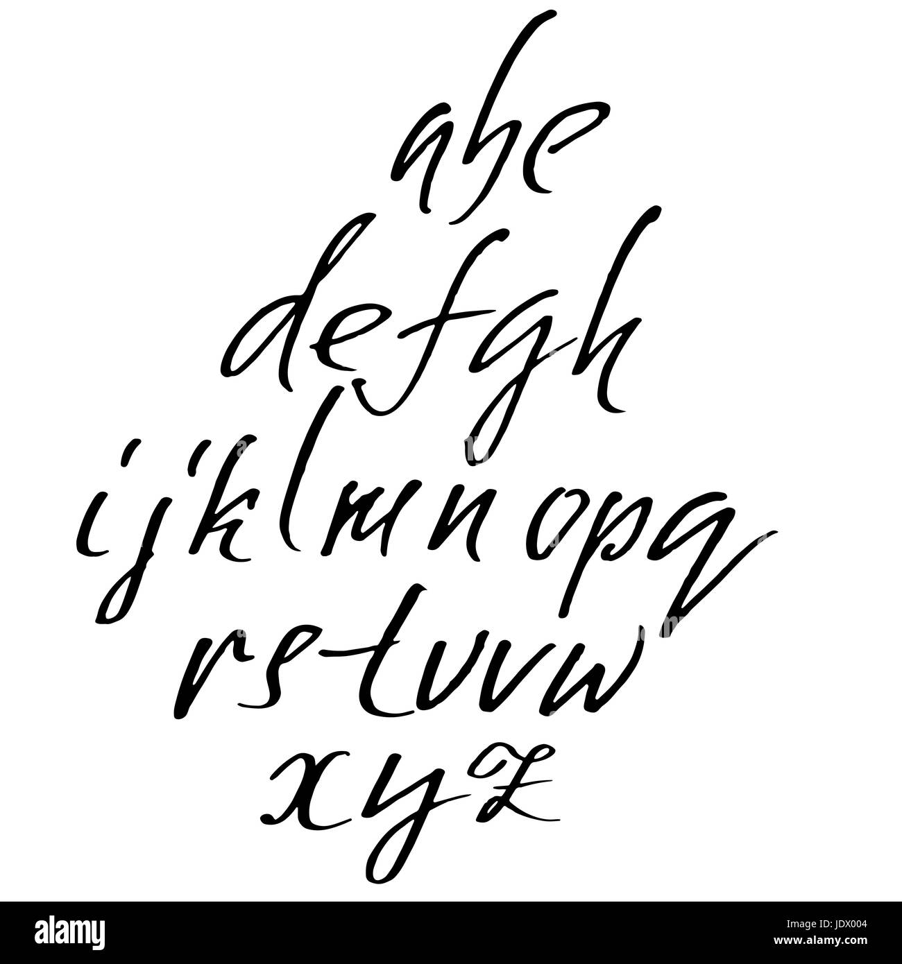 Hand drawn elegant calligraphy font. Modern brush lettering. Grunge ...