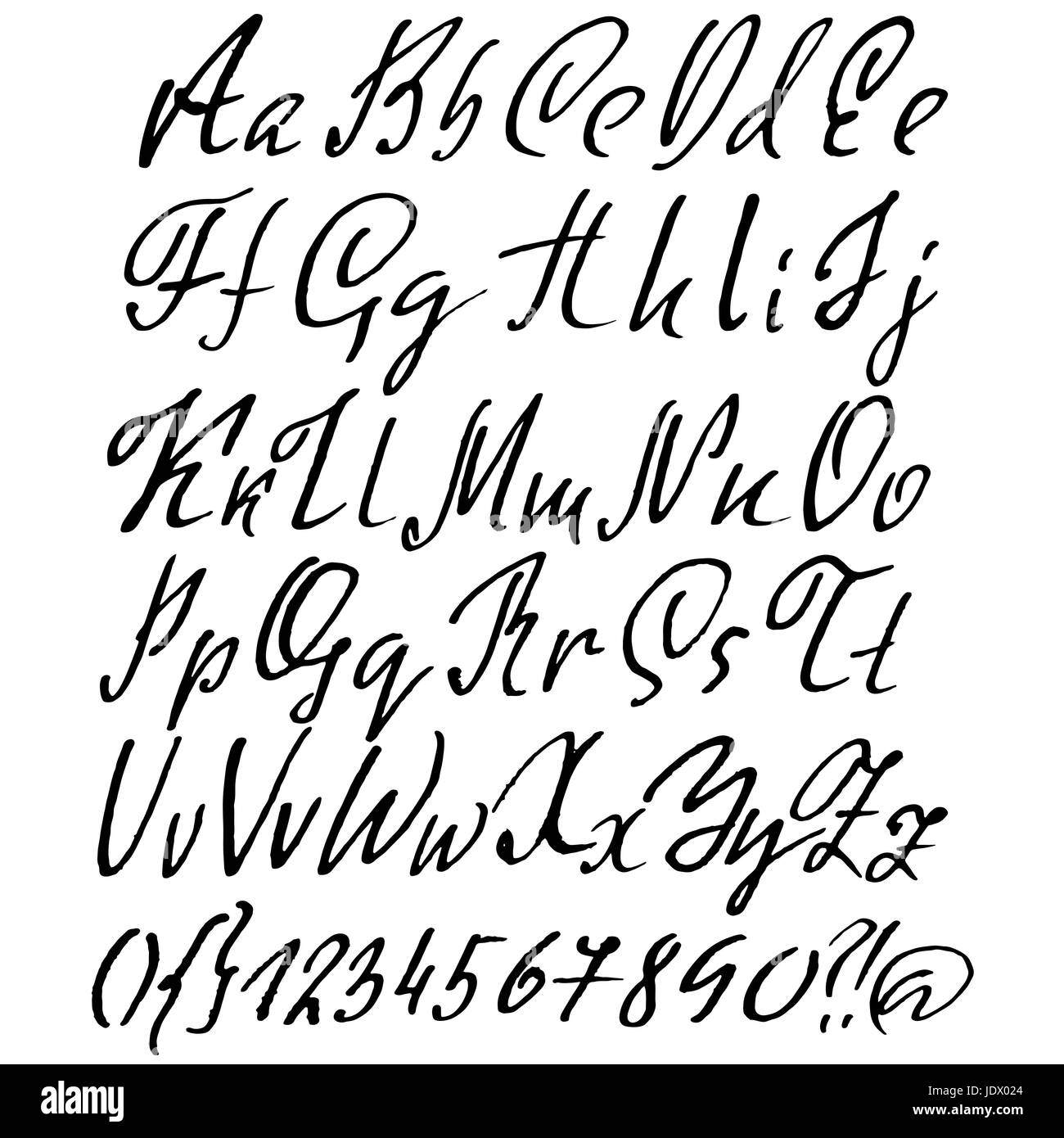 Hand drawn elegant calligraphy font. Modern brush lettering. Grunge ...