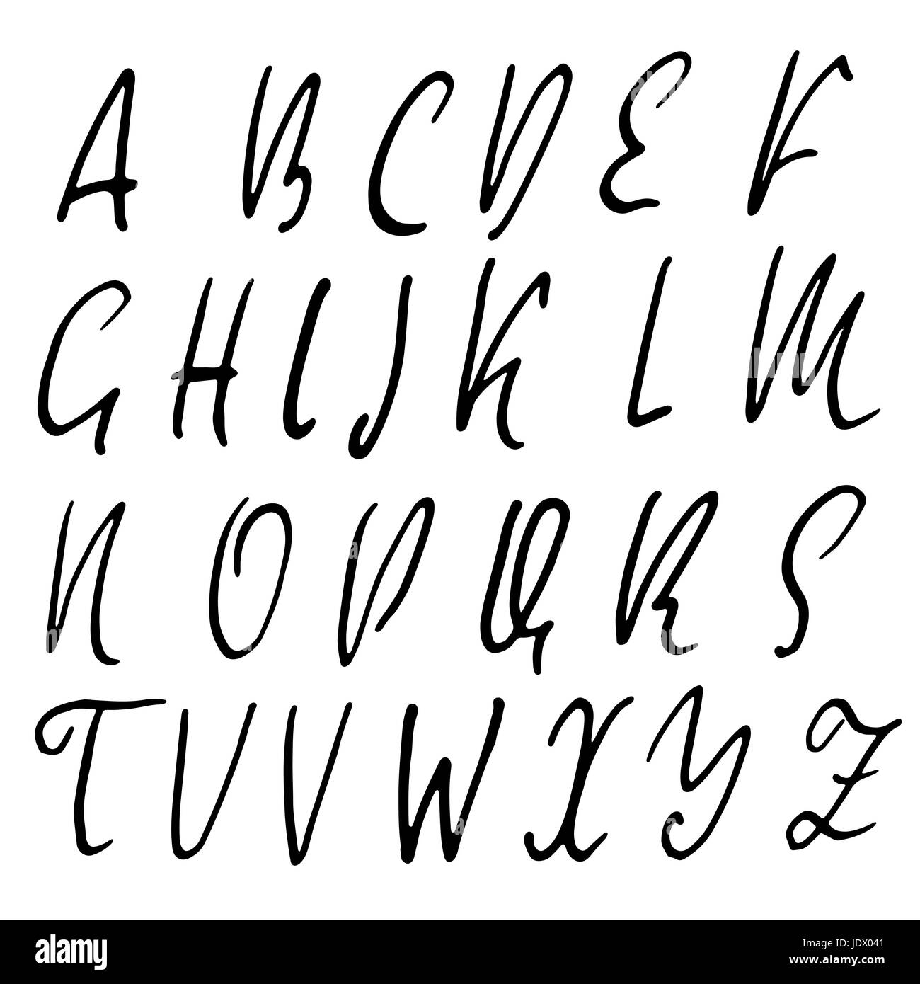 Hand drawn elegant calligraphy font. Modern brush lettering. Grunge ...