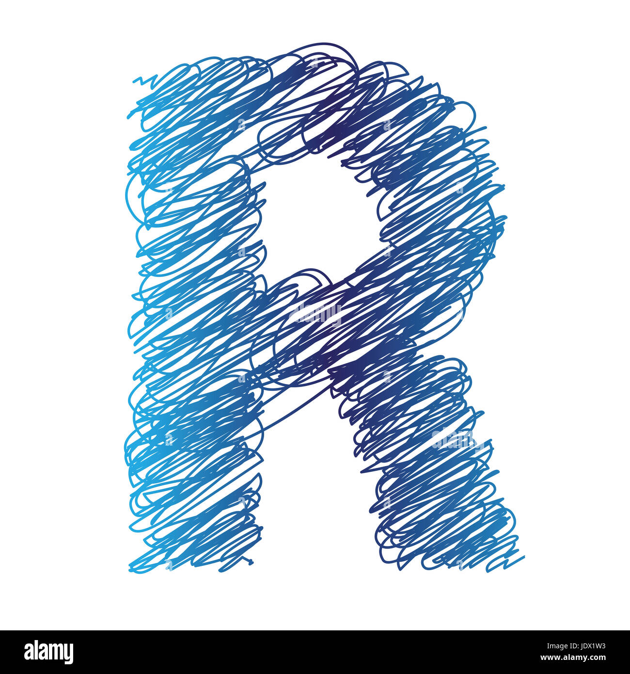 colorful illustration with sketched letter R on a white background ...