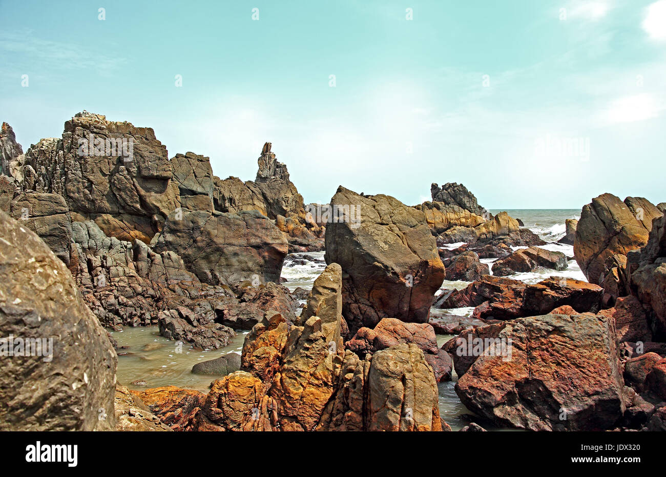 Spiky, rugged, and sculpture type granite rocky formations at the ...