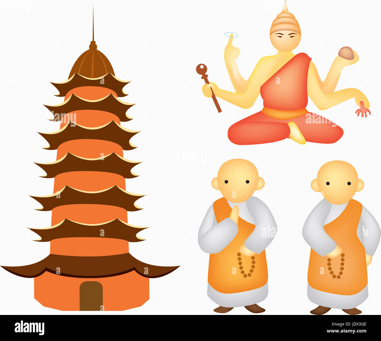 Monk back view Cut Out Stock Images & Pictures - Alamy