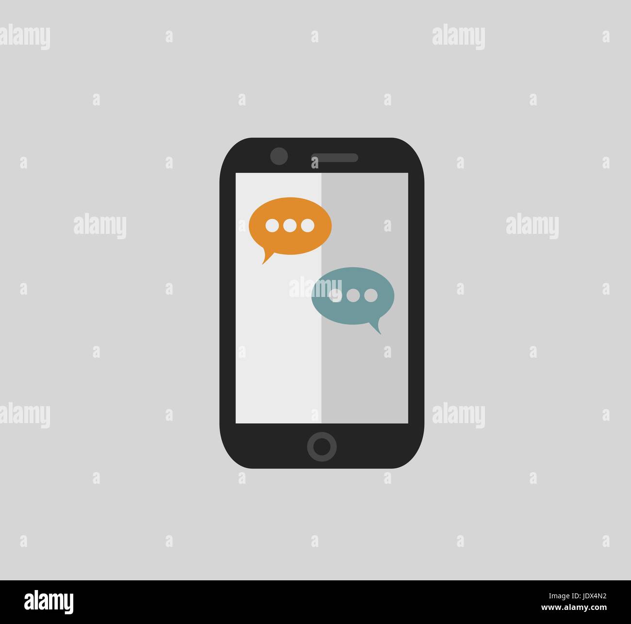 Flat vector phone illustration with bubble speech Stock Vector Image ...
